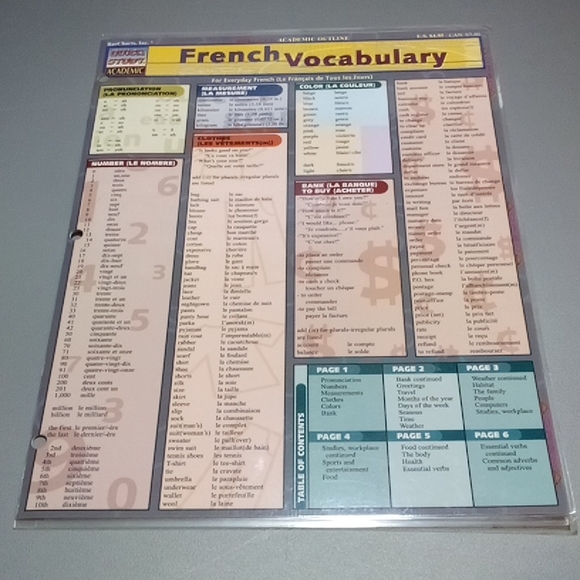 Bar Charts | Other | 35 3 Ring Binder Quick Study Academic French ...